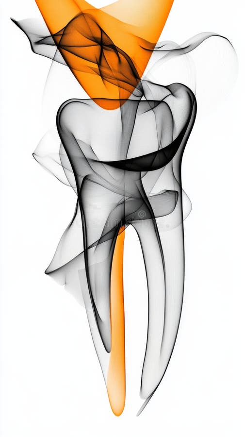 Teeth Whitening Concept. Abstract Glowing Tooth Surrounded by Soft ...