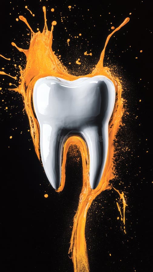 Teeth Whitening Concept. Abstract Glowing Tooth Surrounded by Soft ...