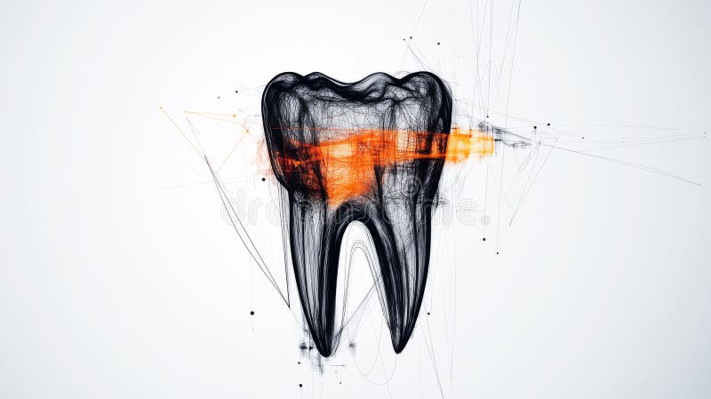 Teeth Whitening Concept. Abstract Glowing Tooth Surrounded by Soft ...