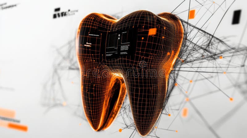 Teeth Whitening Concept. Abstract Glowing Tooth Surrounded by Soft ...
