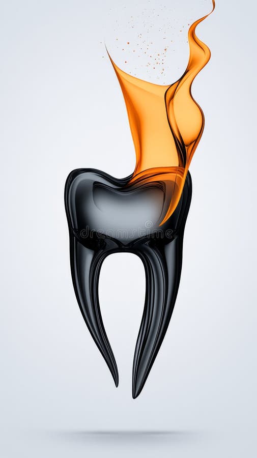 Teeth Whitening Concept. Abstract Glowing Tooth Surrounded by Soft ...