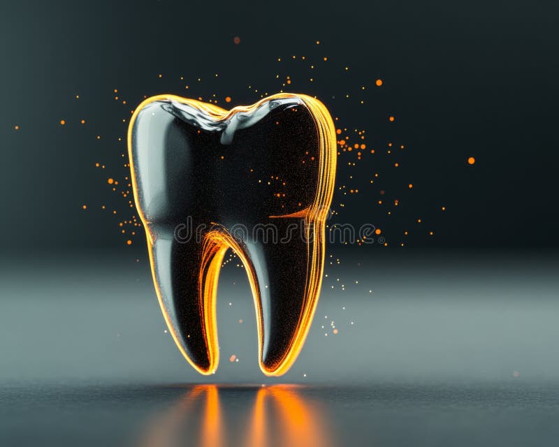 Teeth Whitening Concept. Abstract Glowing Tooth Surrounded by Soft ...