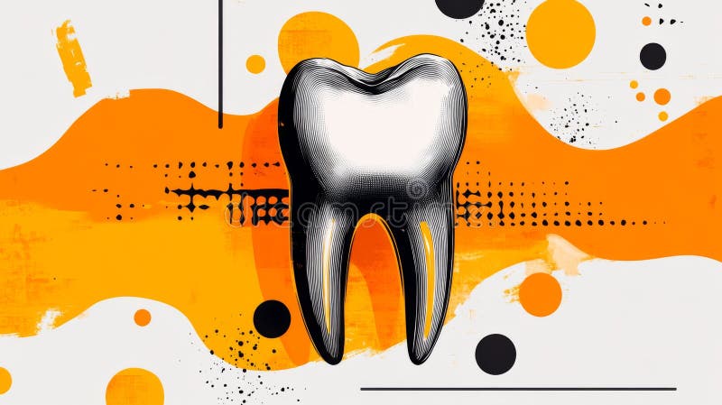 Teeth Whitening Concept. Abstract Glowing Tooth Surrounded by Soft ...