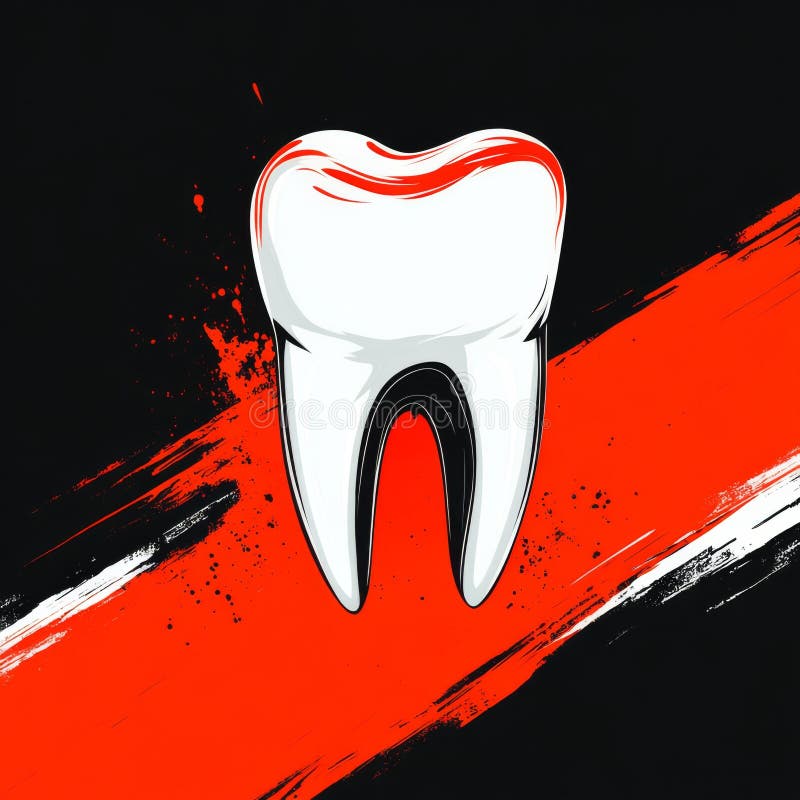 Teeth Whitening Concept. Abstract Glowing Tooth Surrounded by Soft ...