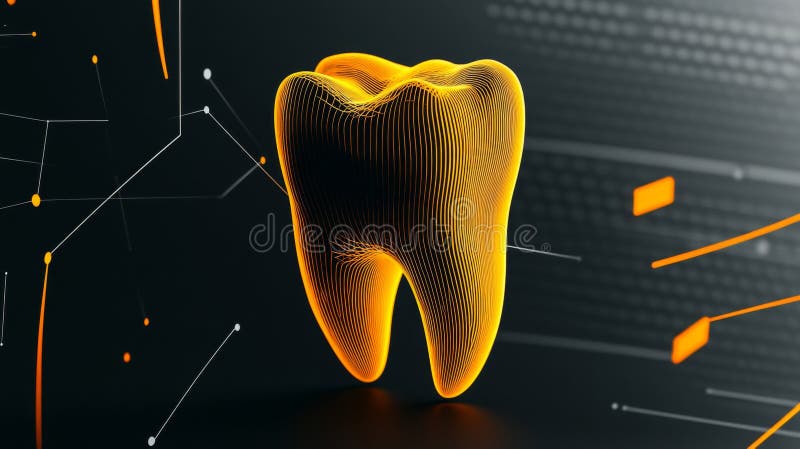 Teeth Whitening Concept. Abstract Glowing Tooth Surrounded by Soft ...