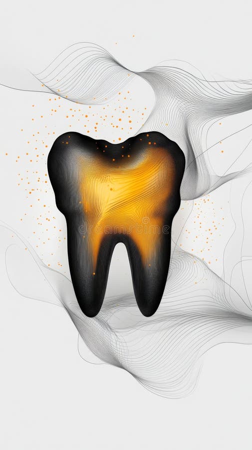 Teeth Whitening Concept. Abstract Glowing Tooth Surrounded by Soft ...