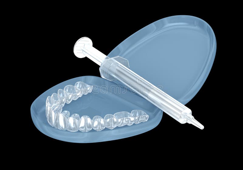 Teeth Whitening Kit, Invisalign and Gel. 3D Illustration Concept Stock ...