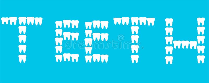 Teeth Word Art in a 2d Design with Multiple Teeth Stock Image ...