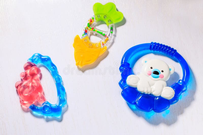 Teethers for newborn baby stock image. Image of clear - 72444913