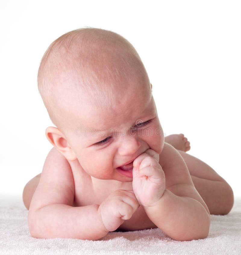 Teething baby stock image. Image of infancy, beautiful - 8562555