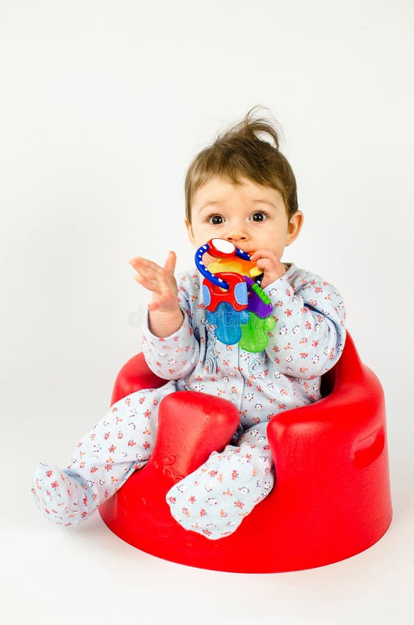 Teething baby girl stock image. Image of funky, child - 76375795