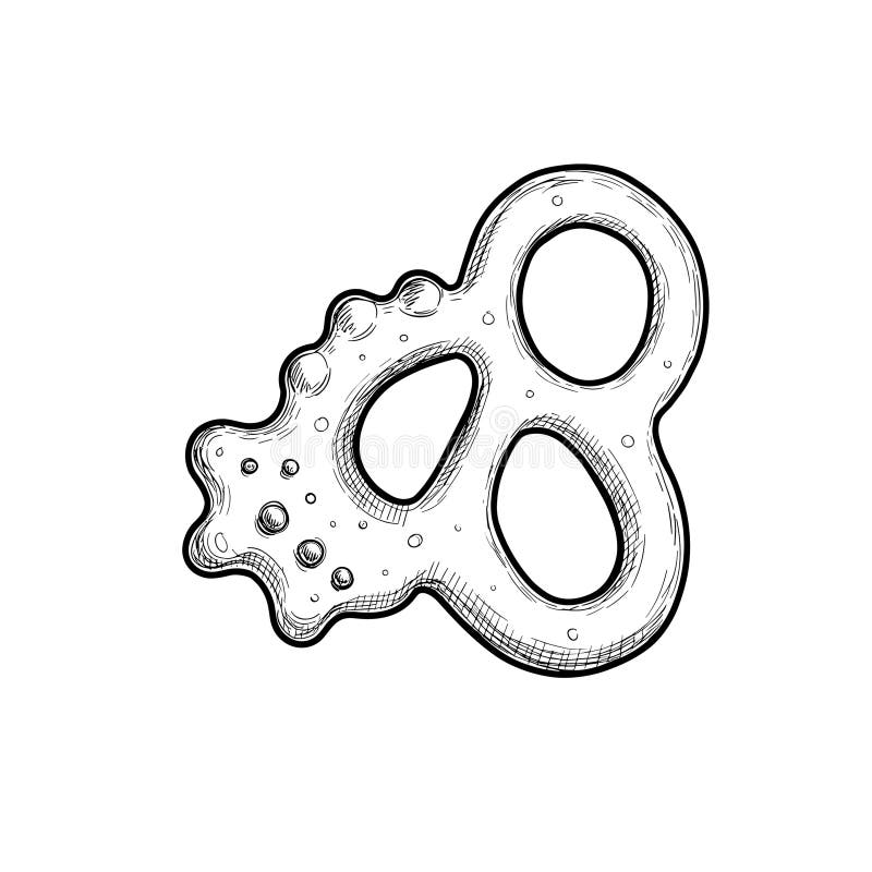 Teething Toy Sketch in Black and White Stock Illustration ...