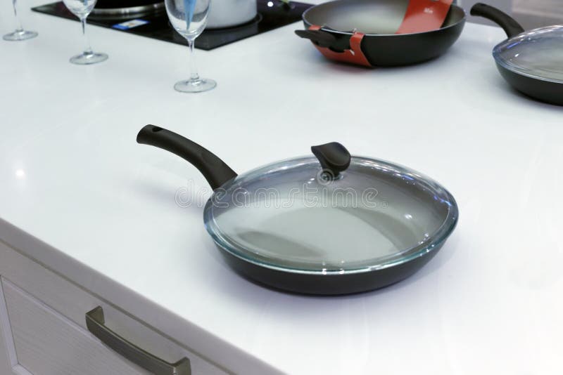 Teflon coated frying pan stock photo. Image of coated - 59519028