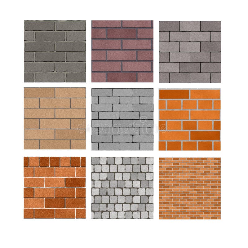 Texturer av tegelväggar stock illustrationer. Illustration av bygger ...