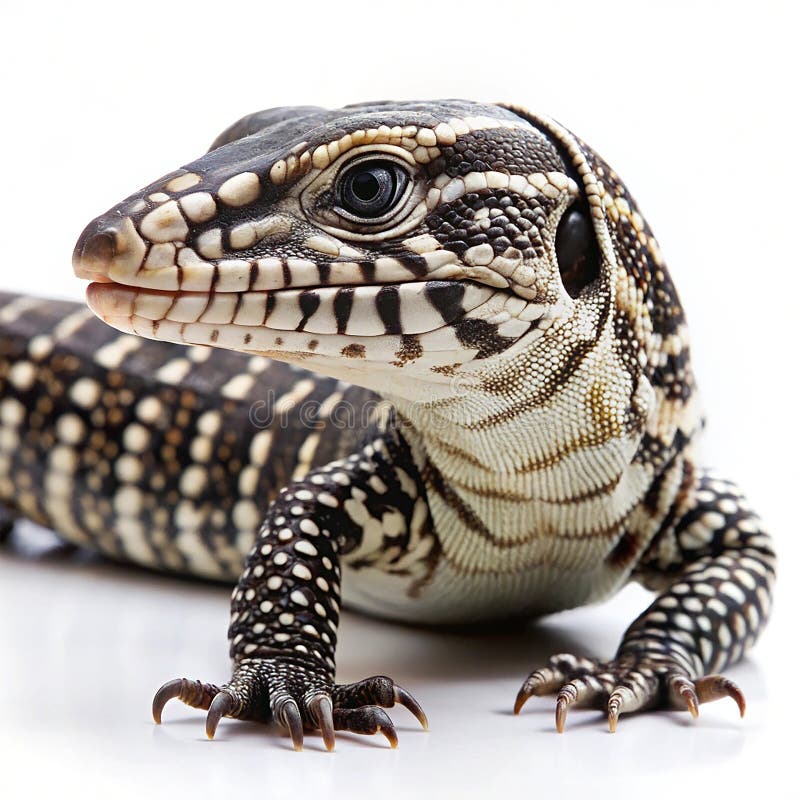 AI-Generated Image of a Tegu Lizard with White Background Stock ...