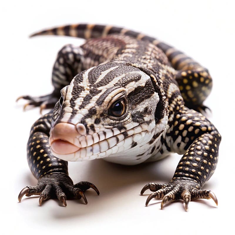 AI-Generated Image of a Tegu Lizard with White Background Stock ...