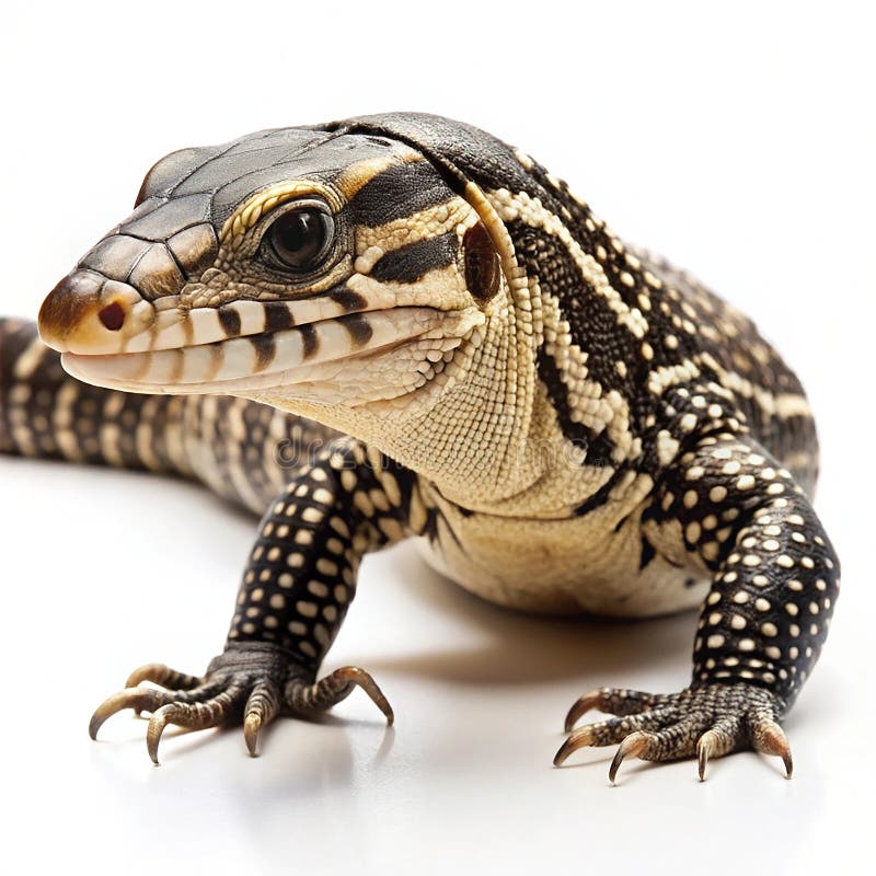 AI-Generated Image of a Tegu Lizard with White Background Stock ...