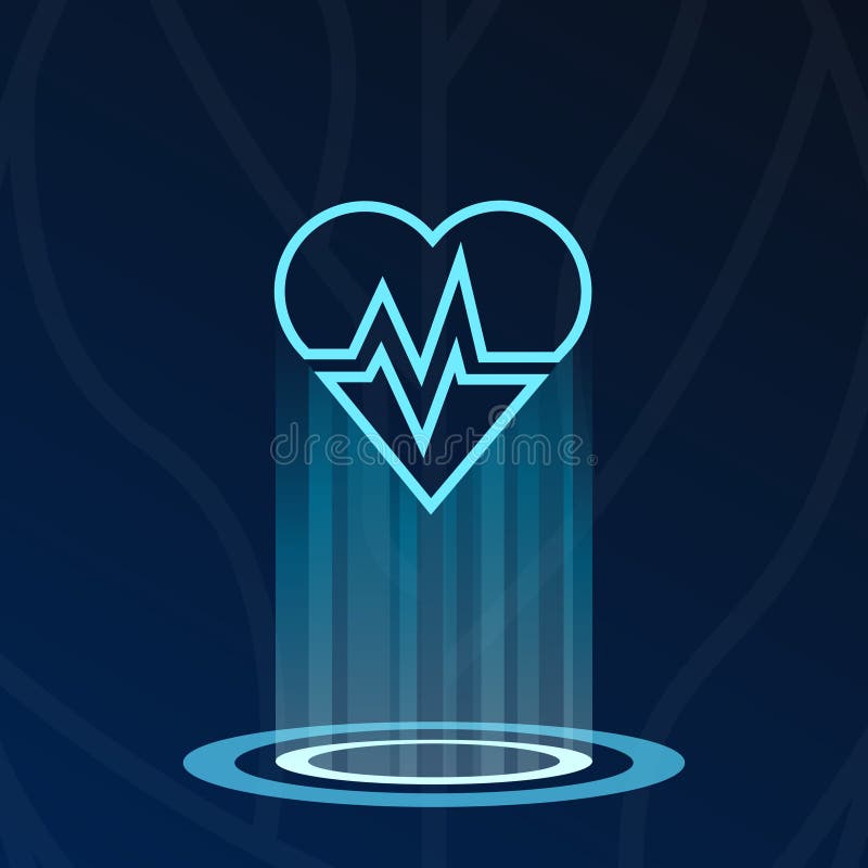 Heart, Cardio Sign Hologram Logotype Stock Vector - Illustration of ...