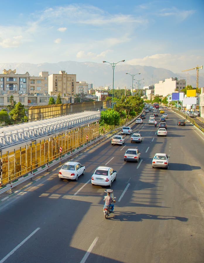 Tehran road traffic. Iran editorial stock photo. Image of scene - 100318218
