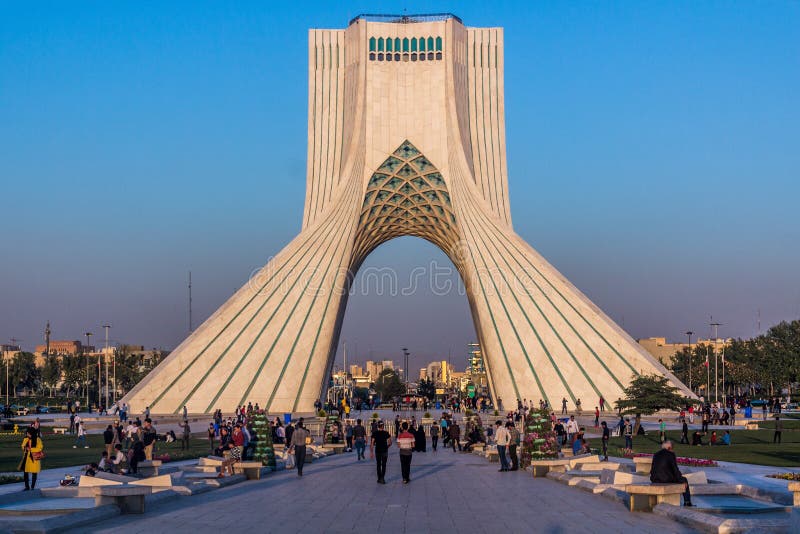 TEHRAN, IRAN - APRIL 2, 2018: Afternoon View of Azadi Tower Freedom ...