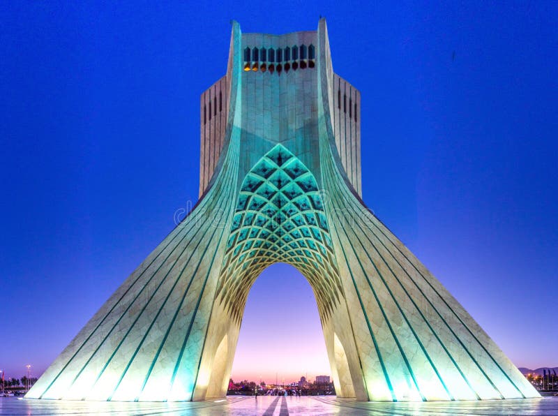 TEHRAN, IRAN - APRIL 2, 2018: Evening View of Azadi Tower Freedom Tower ...