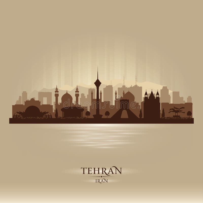 Tehran Iran City Skyline Vector Silhouette Stock Vector - Illustration ...