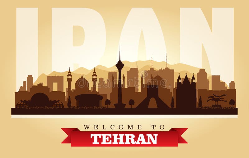 Tehran Iran City Skyline Vector Silhouette Stock Vector - Illustration ...