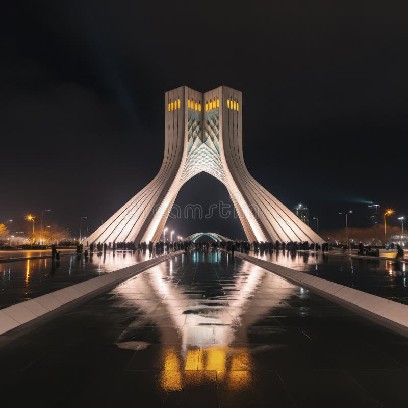 Tehran Iran Monument of Freedom Stock Photo - Image of architecture ...