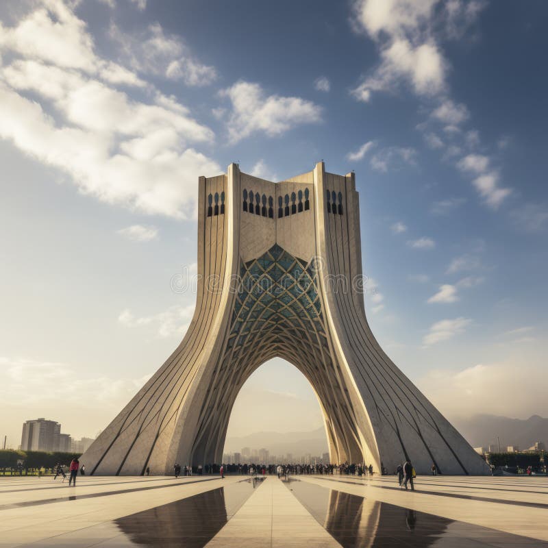 Tehran Iran Monument of Freedom Stock Photo - Image of square, mountain ...