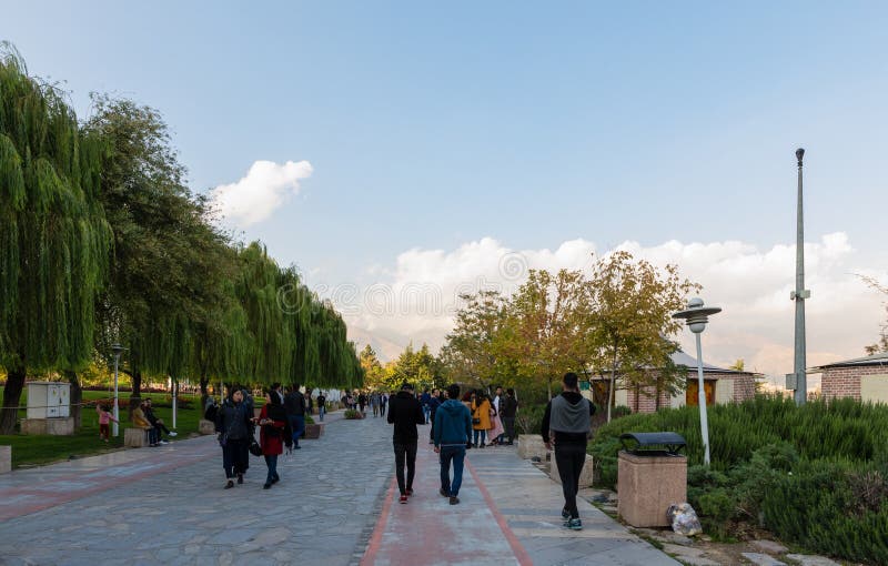 People Walking in Ab-o-Atash Park in Ehran, Iran Editorial Photography ...