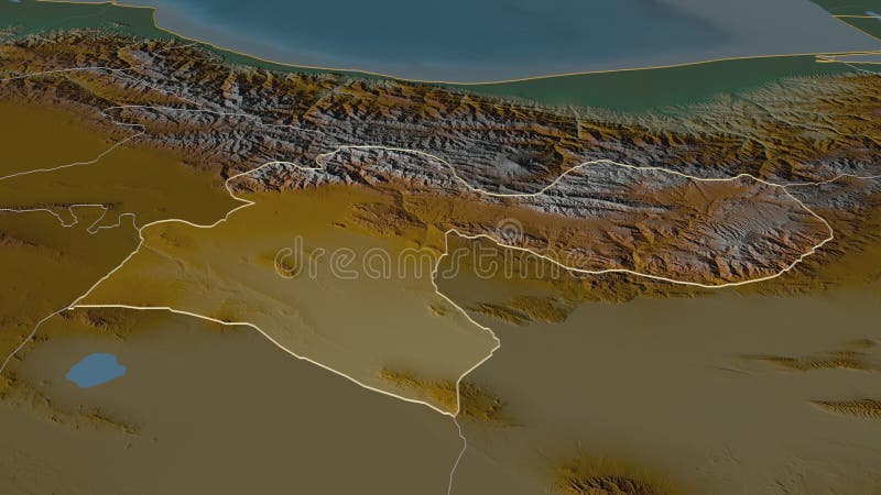 Tehran, Iran - Outlined. Relief Stock Illustration - Illustration of ...