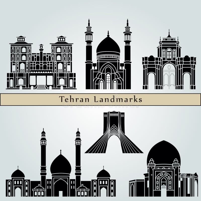 Tehran Landmarks stock vector. Illustration of urban - 61018801
