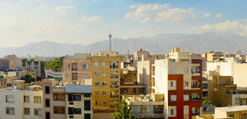 Tehran Panorama at Sunset. Iran Stock Photo - Image of iranian ...