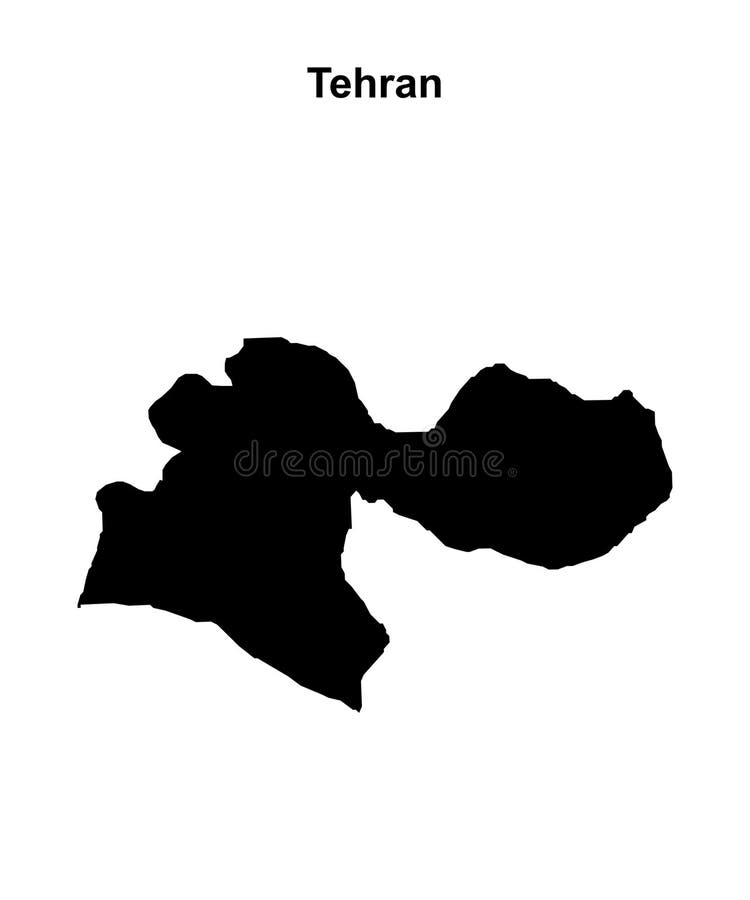 Tehran outline map stock vector. Illustration of template - 360436517