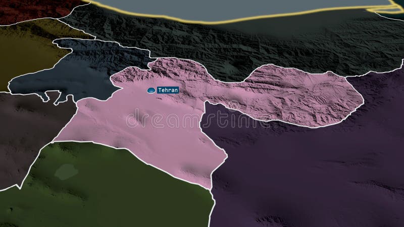 Tehran, Iran - Highlighted with Capital. Administrative Stock ...