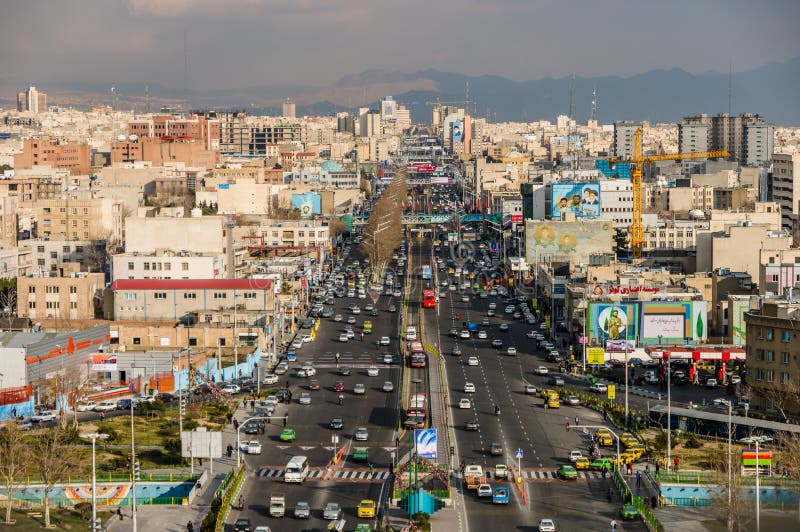 Tehran skyline of the city editorial photography. Image of skyline ...