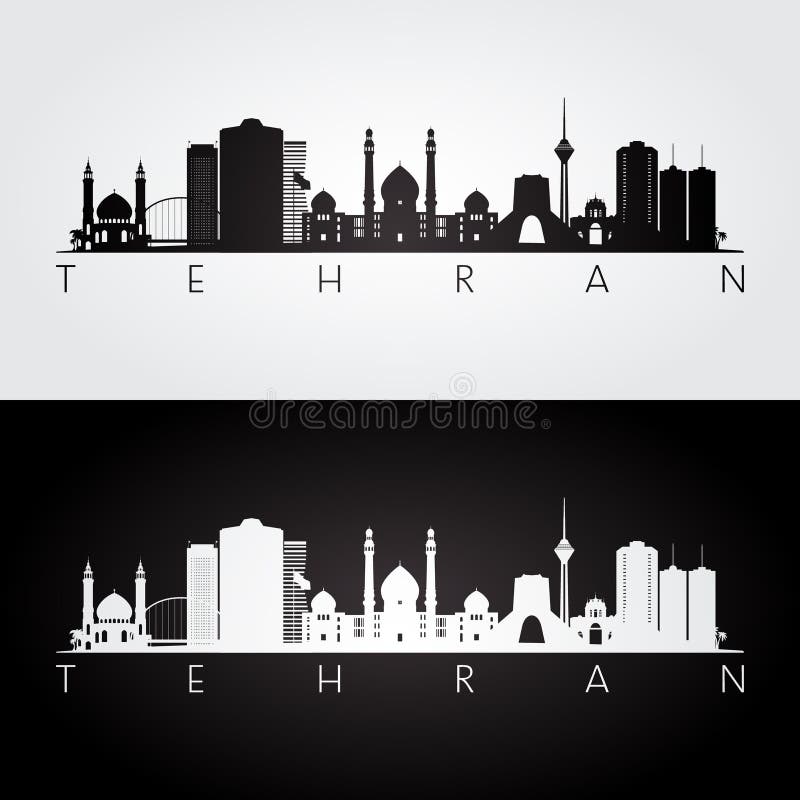 Tehran Iran City Skyline Silhouette White Background Stock Vector ...