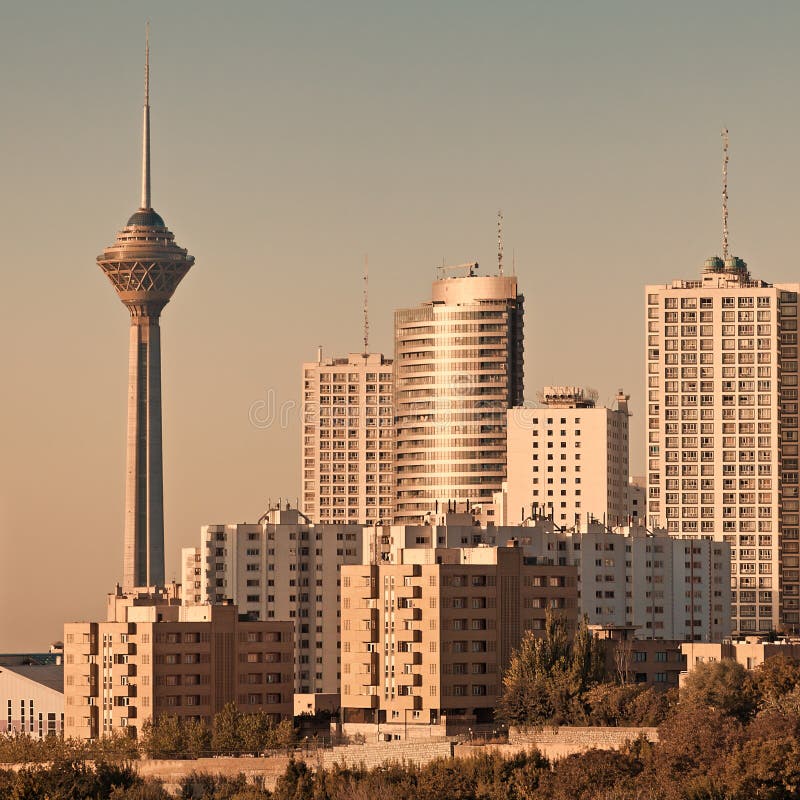 Tehran Skyline and Skyscrapers in the Morning Light Stock Photo - Image ...