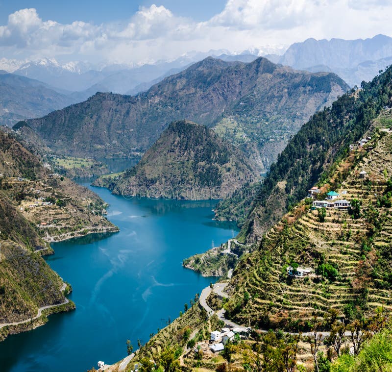 Tehri lake stock image. Image of himalayas, hill, mountains - 25071425