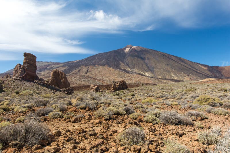 Teide Peak in Canary Island View from a Vantage Point Stock Photo ...