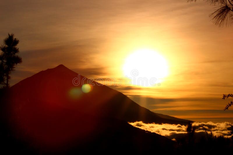 Teide sunset stock image. Image of vulcan, teide, sunset - 108373337