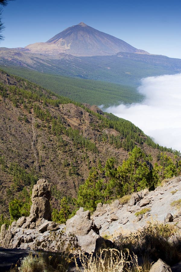 Teide Vulkan stockfoto. Bild von spanien, blau, felsen - 76617486