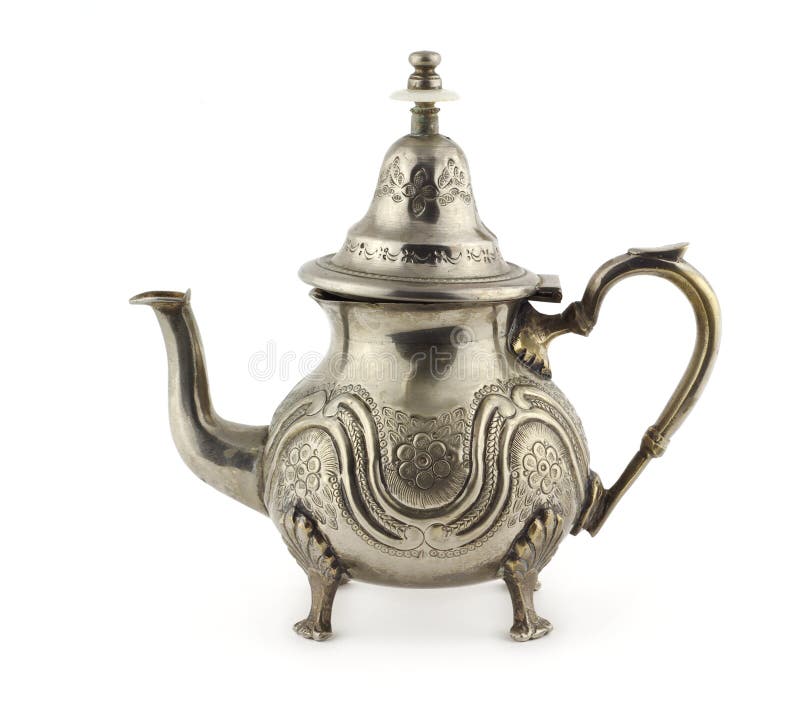 Teiera D'argento Marocchina Immagine Stock - Immagine di tradizionale ...