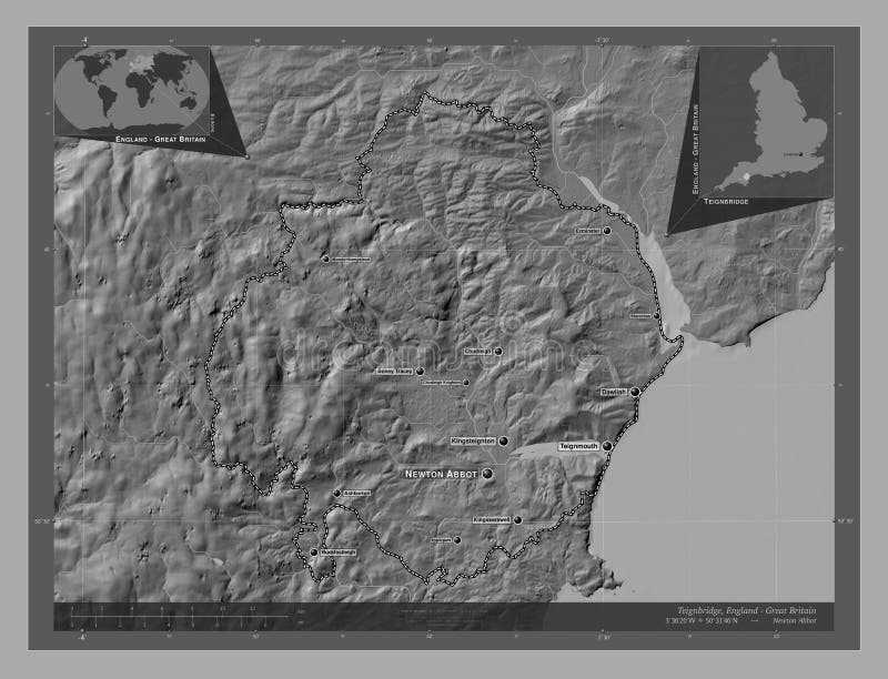 Teignbridge, England - Great Britain. Bilevel. Labelled Points O Stock ...