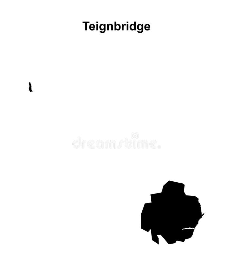 Teignbridge outline map stock vector. Illustration of infographics ...