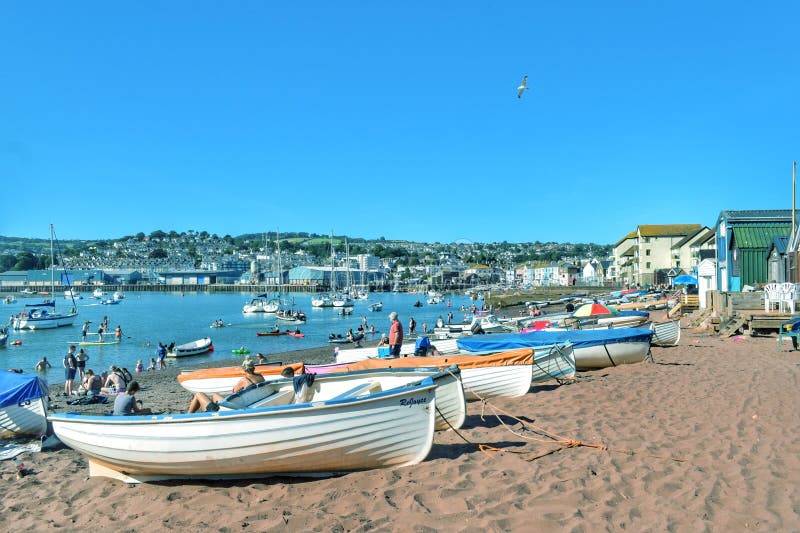 Teignmouth Back Beach in Devon UK Stock Photo - Image of destination ...