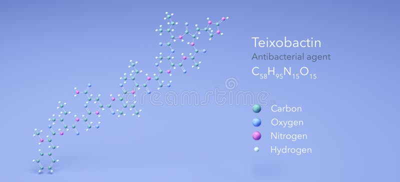 Teixobactin Molecule, Molecular Structures, Antibacterial Agent, 3d ...