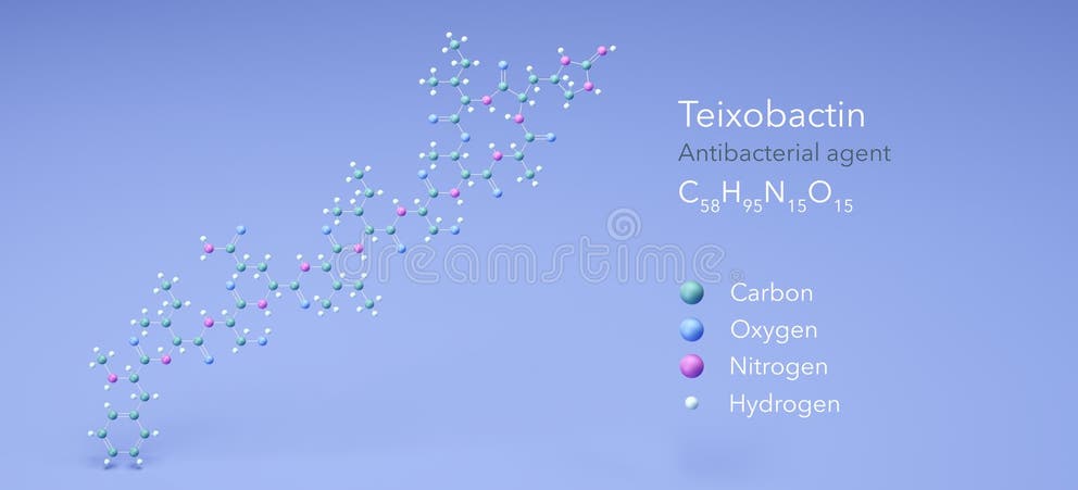 Teixobactin Molecule, Molecular Structures, Antibacterial Agent, 3d ...