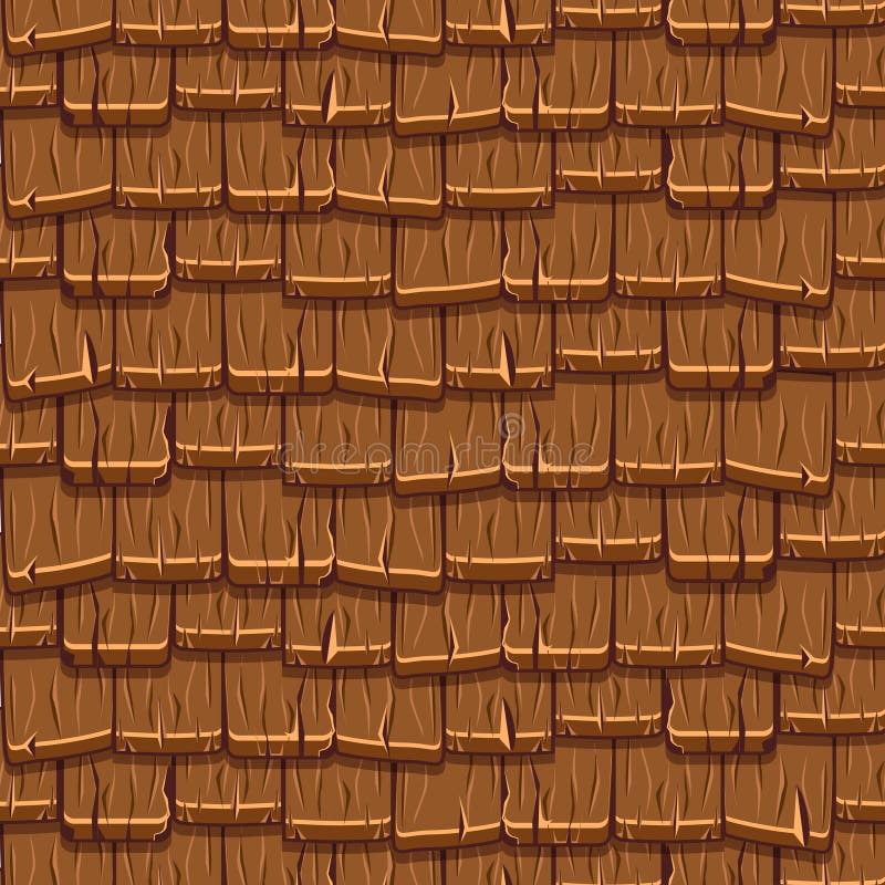 Tejas De Tejado De Madera Marrones Viejas Inconsútiles Ilustración del ...
