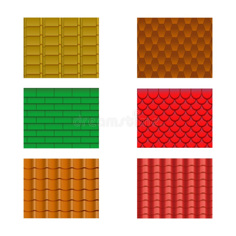 Tejas De Tejado Del Color Fijadas Vector Ilustración del Vector ...